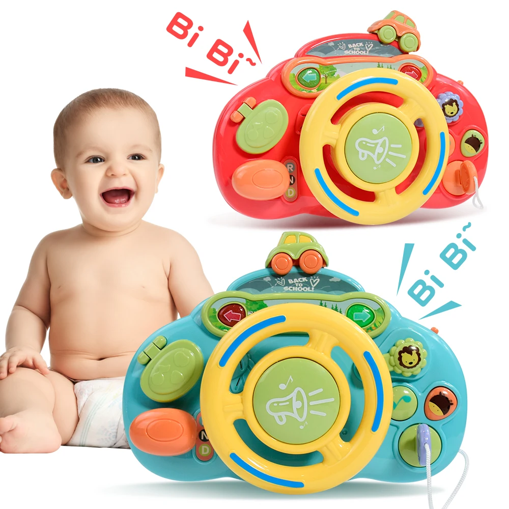 Baby-Simulation-Driving-Car-Steering-Wheel-Cartoon-Electric-Driving ...
