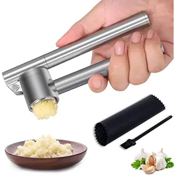 304 Stainless Steel Garlic Press Tools Detachable Peeling Garlic ...