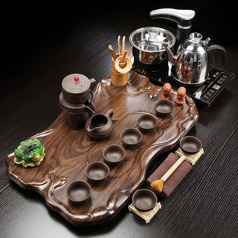 Chinese-Tea-Set-Gaiwan-Wood-Tray-Gift-Modern-Design-Kung-Fu-Complete ...