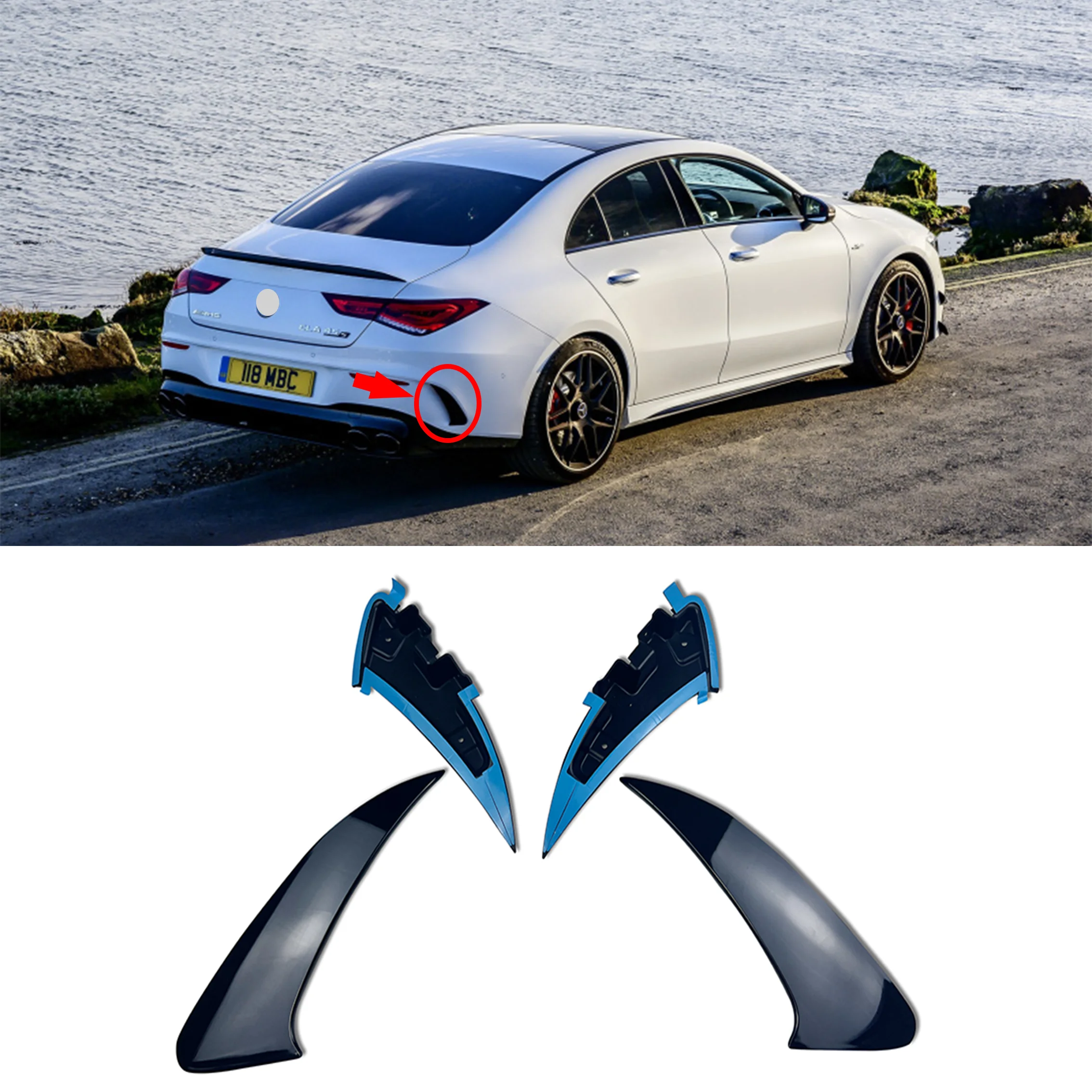 C118-Rear-bumper-spoiler-for-Mercedes-CLA-class-W118-2019-2020-CLA250 ...