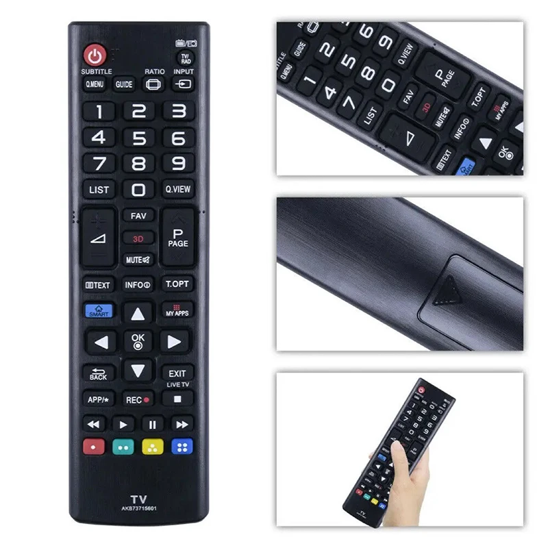 Black-Smart-Wireless-HD-LCD-TV-Remote-Control-Universal-Replacement ...