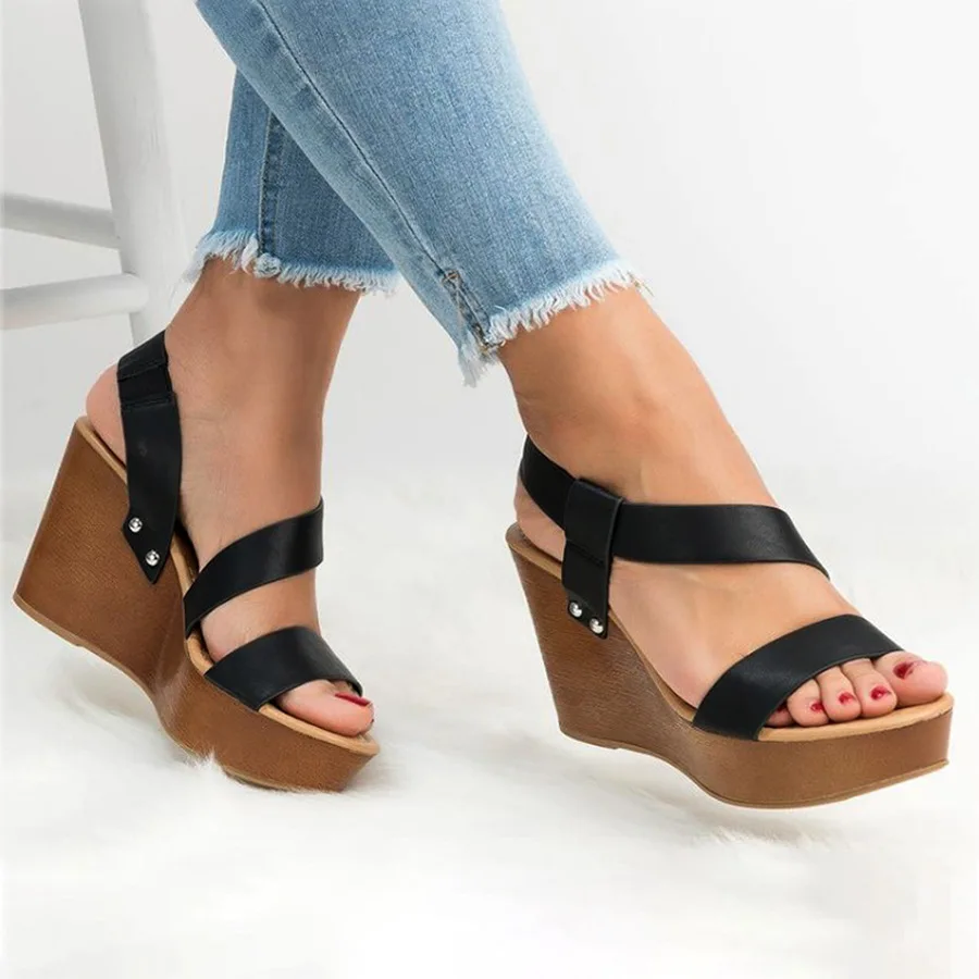 Comemore-Women-Wedge-Summer-Platform-Sandals-Causal-Slip-on-Fashion ...