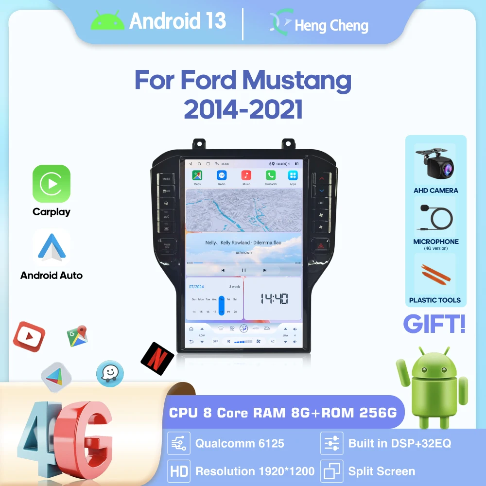 14.5Inch Android 13 8Core For Ford Mustang 2014-2021 Car Multimedia ...
