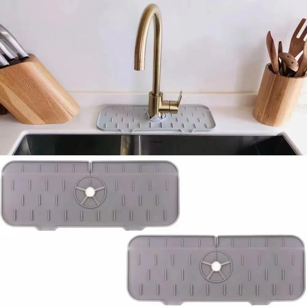 Silicone-Faucet-Drain-Pad-Kitchen-Anti-spill-and-Anti-splash-Pad-Wash ...