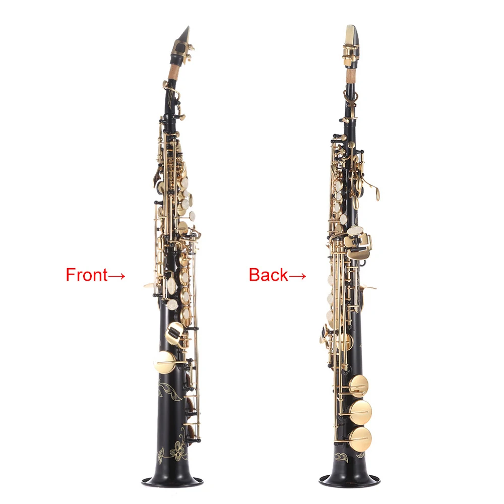 Black Brass Straight Soprano Sax Saxophone Bb B Flat Woodwind ...