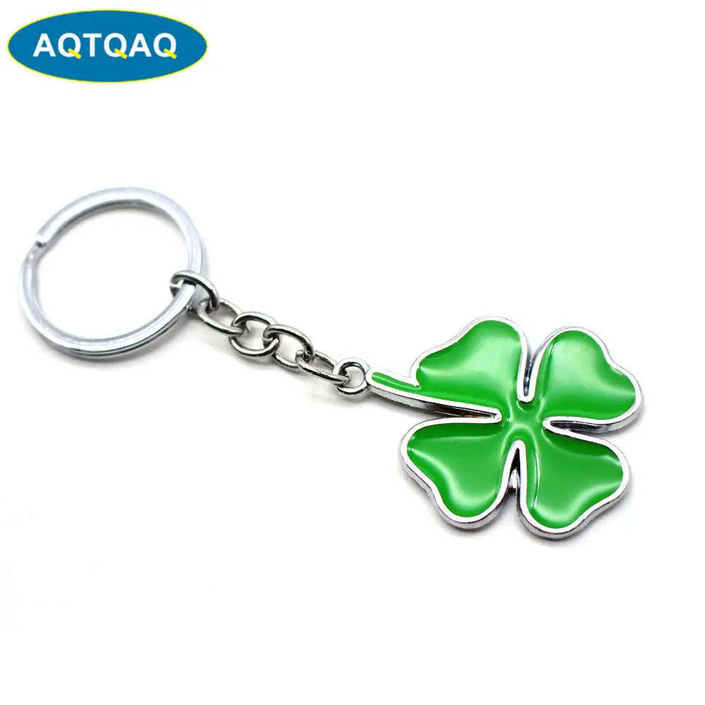 AQTQAQ-1Pcs-Four-leaf-Clover-Key-chain-Men-Gift-Car-Key-Rings-Women ...