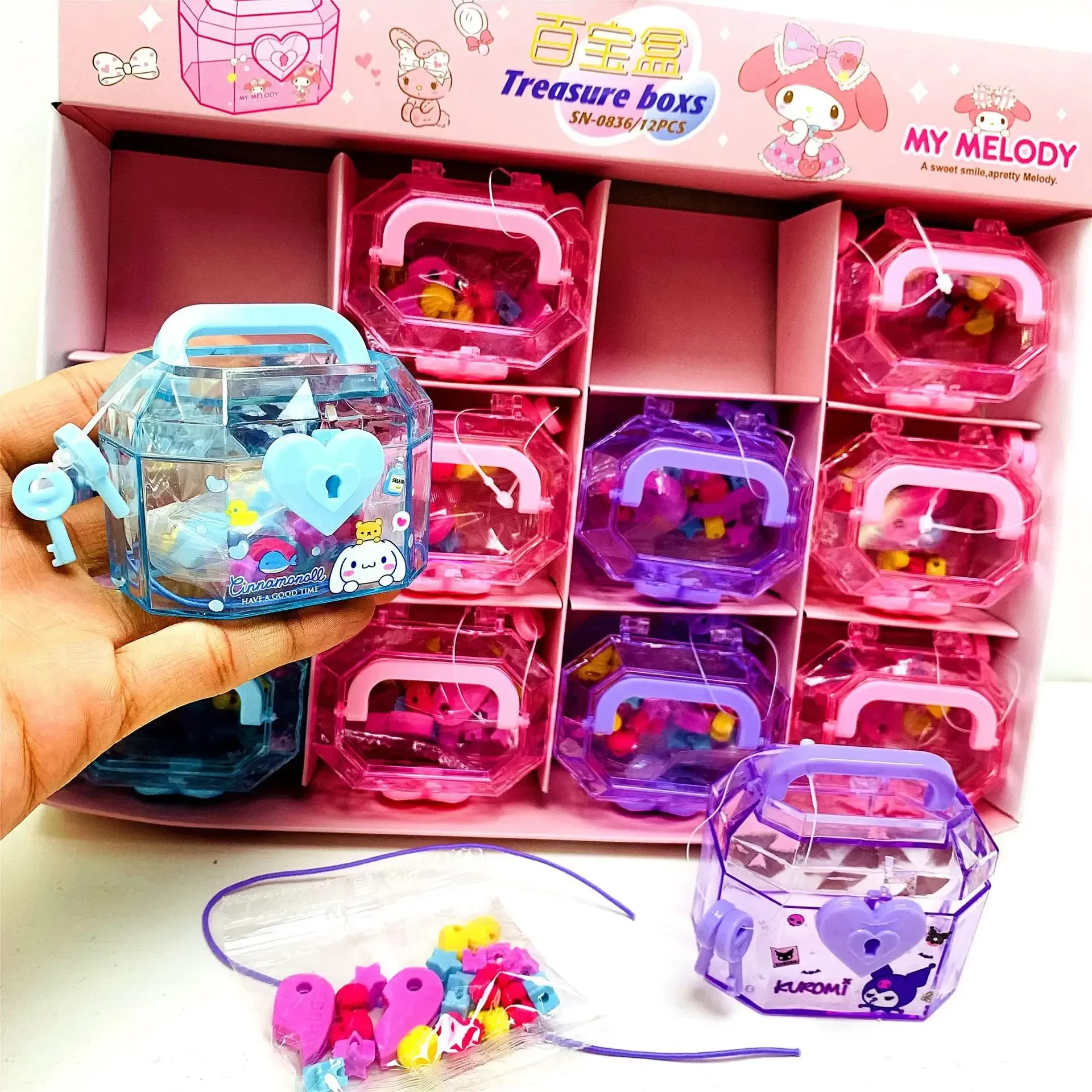 Creative-Cartoon-Sanrio-With-Lock-Box-Treasure-Chest-Eraser-Interest-Diy-Mini-Eraser-Stationery ...