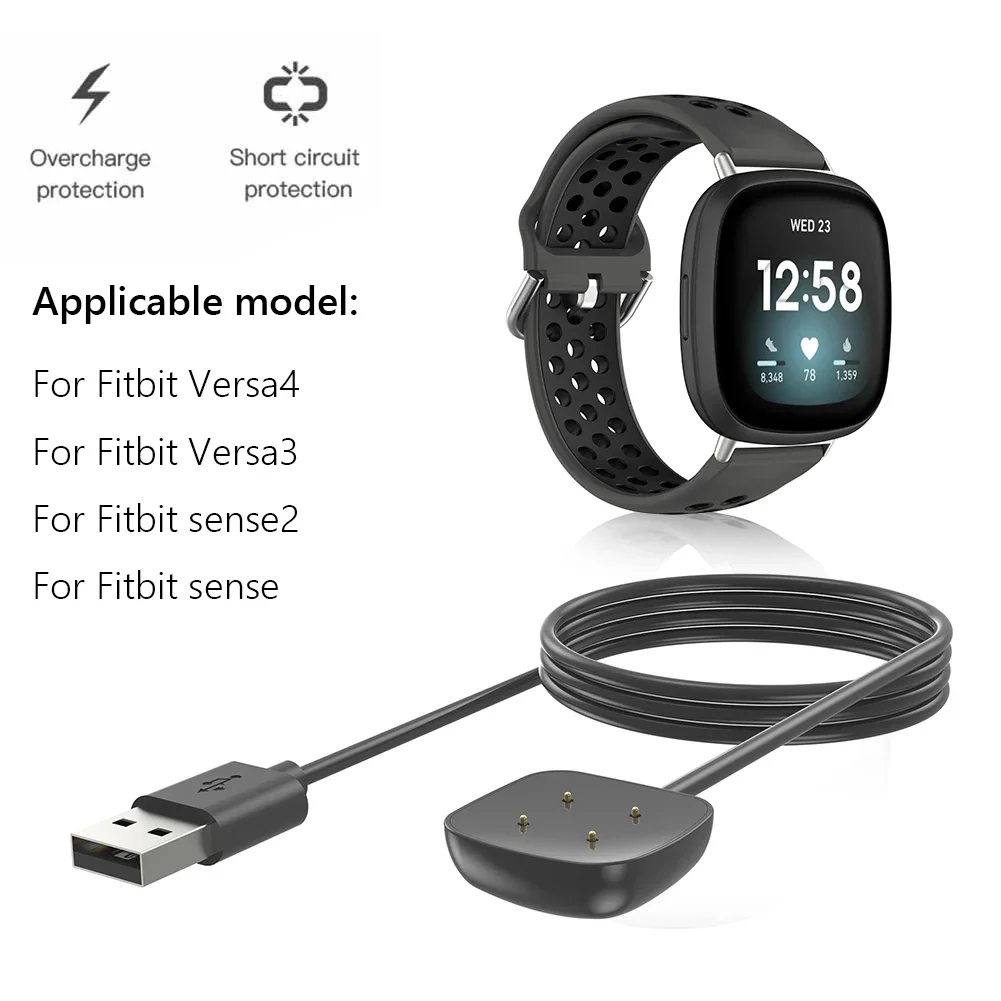 USB Charging Cable For Fitbit Versa 3 / 4 Smart Watch Replacement ...
