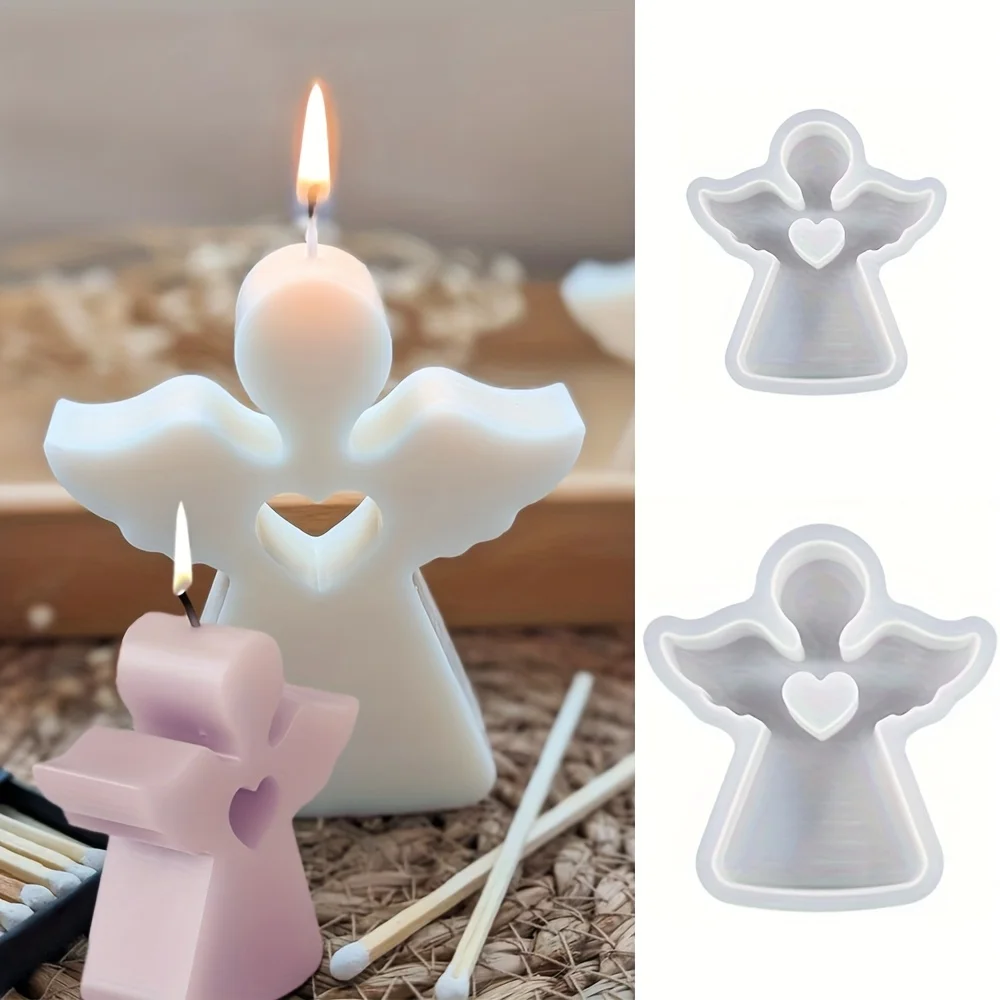 Molde de fundición de resina con vela de Ángel grande y pequeña en ...