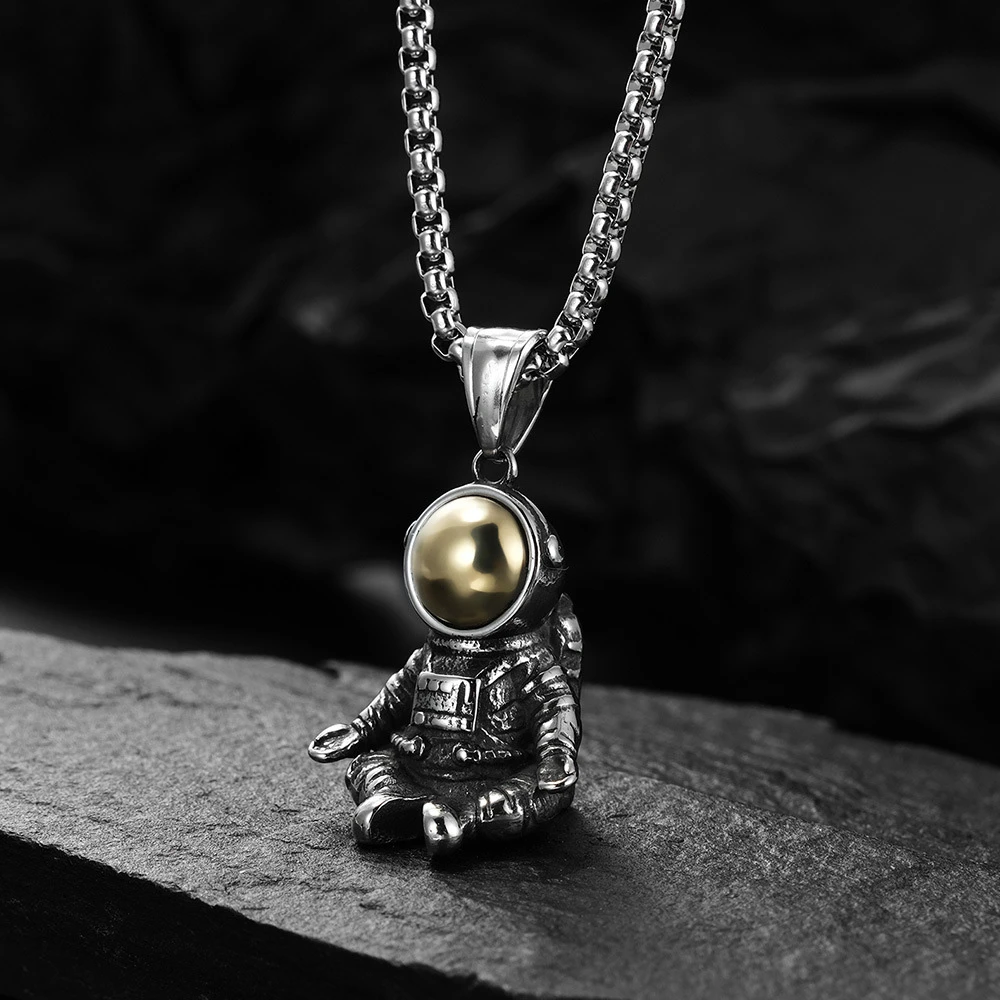 Stainless Steel Astronaut Pendant Chain | Stainless Steel Necklace ...