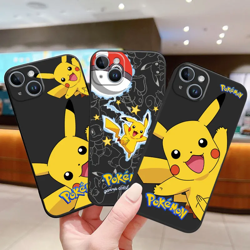 Pokemon-Pikachu-Capa-TPU-Soft-Case-para-Apple-iPhone-SE-13-Mini-XR-XS-X ...