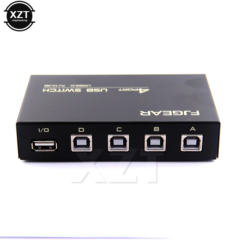 Caja-selectora-de-interruptores-USB-2-0-Hub-de-4-puertos-1A4B-adaptador-de-interruptor ...