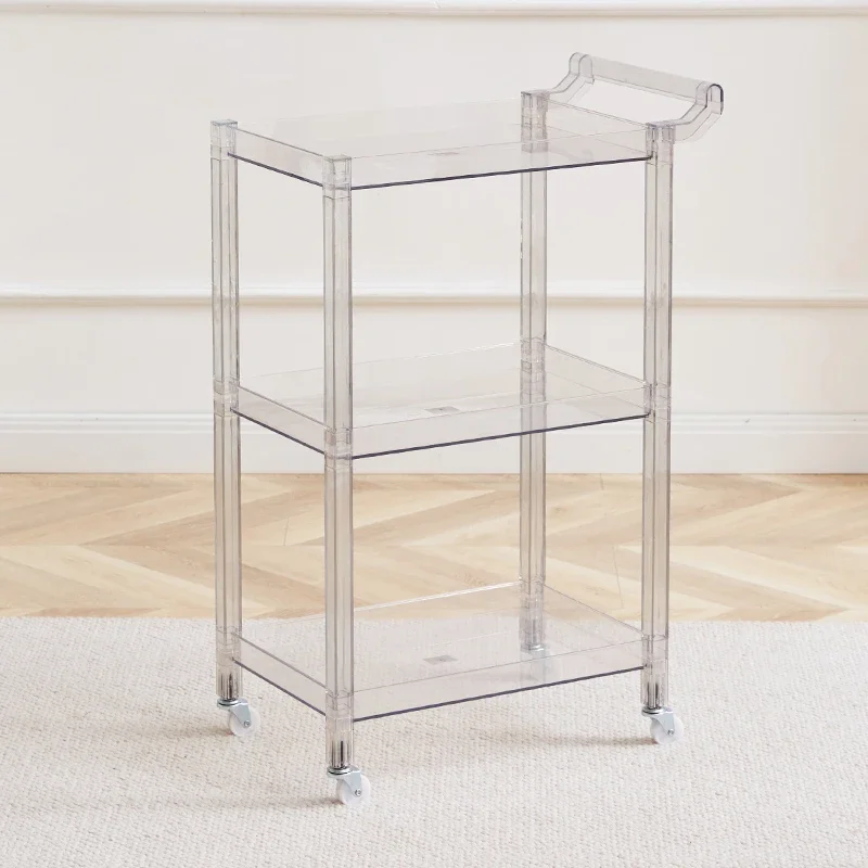 household kitchen cart portable mobile trolley Nordic transparent ...