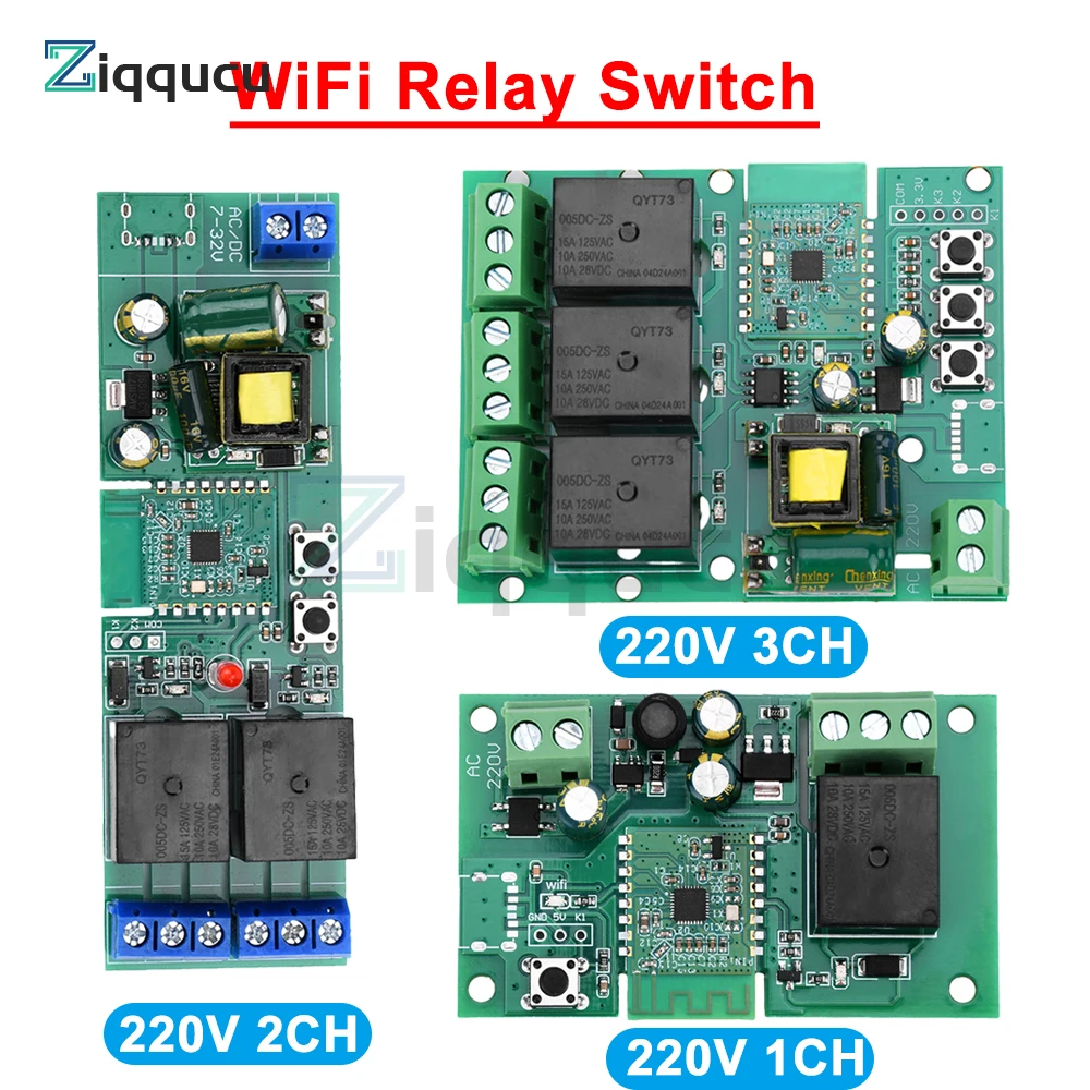 AC220V-1CH-2CH-3CH-BT-Wifi-Intelligent-Switch-Relay-Module-Jog-Self ...