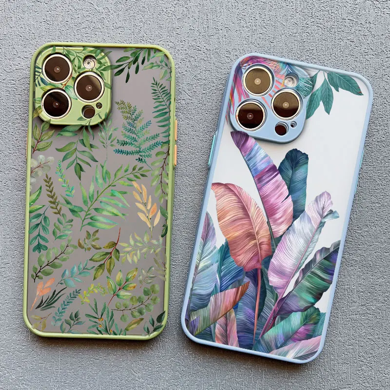 Palm tree Leaves Plant Flower Phone Case for iphone X XR XS 15 11 12 13 ...