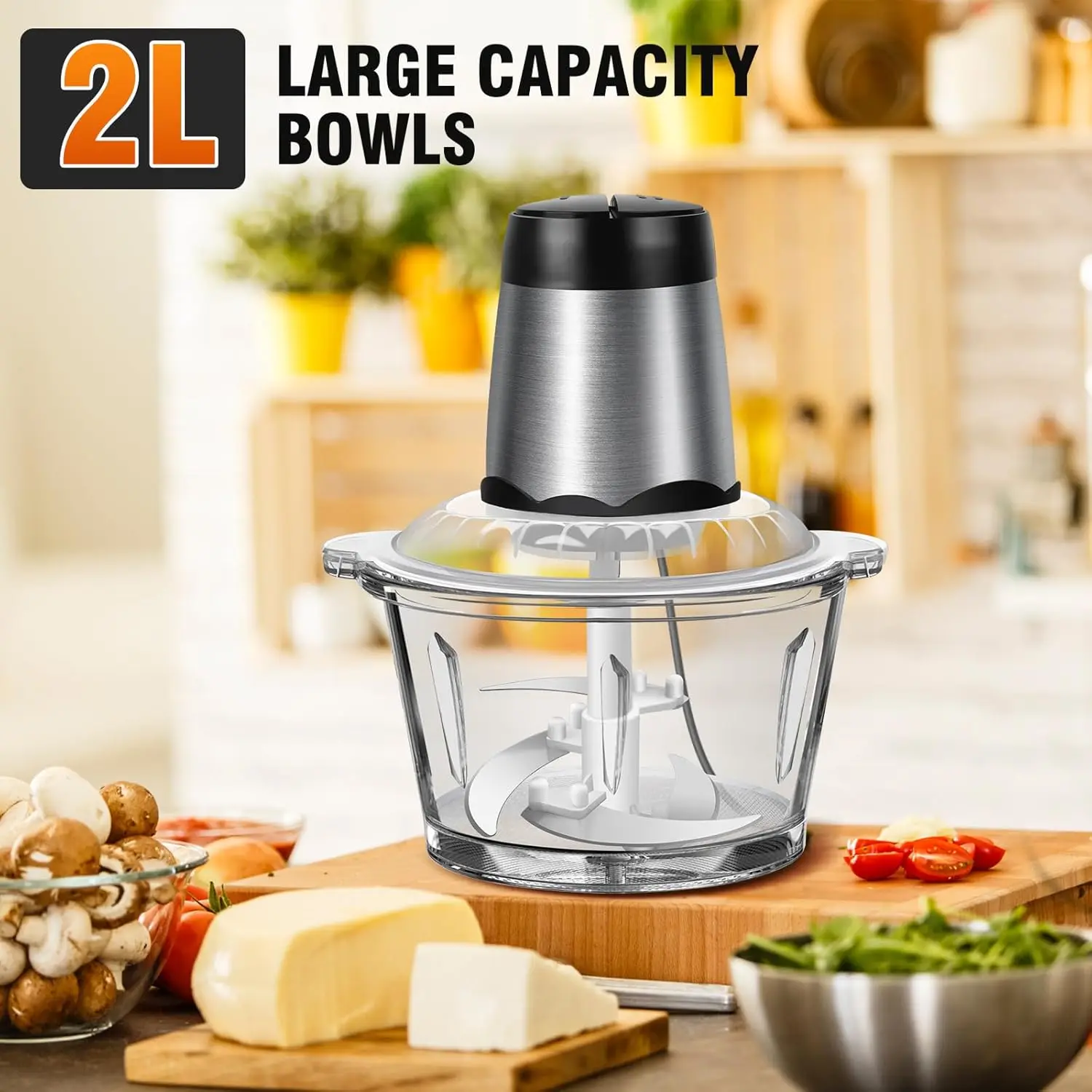 300W Fruit & Vegetable Chopper 2L Food Processor Small Meat Grinder ...