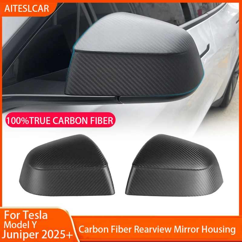 Real Carbon Fiber Rear View Mirrors Cover For New Tesla Model Y Launch ...