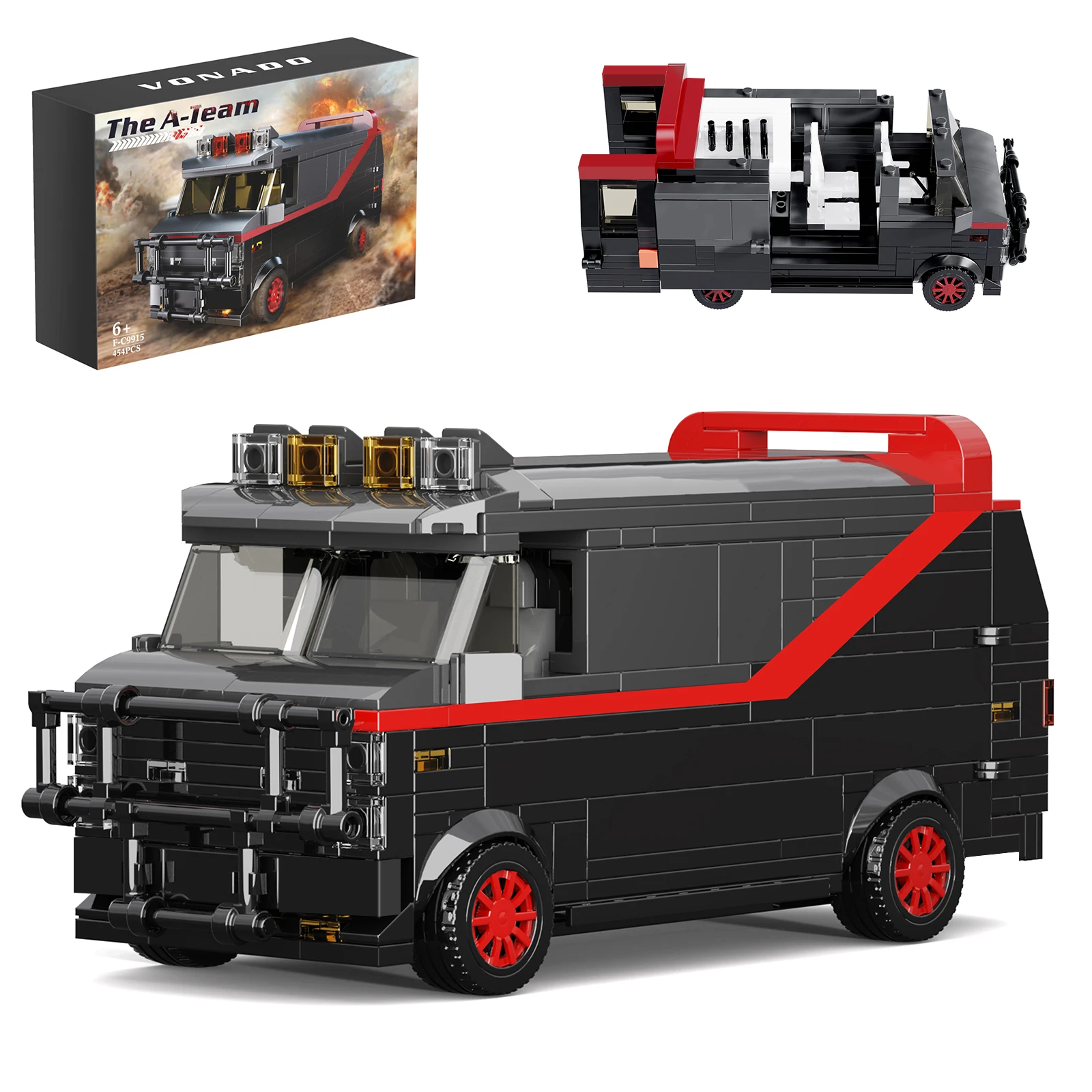 Retro-Car-A-Team-Van-Building-Blocks-Vehicle-Truck-Lorry-High-Tech-Car ...