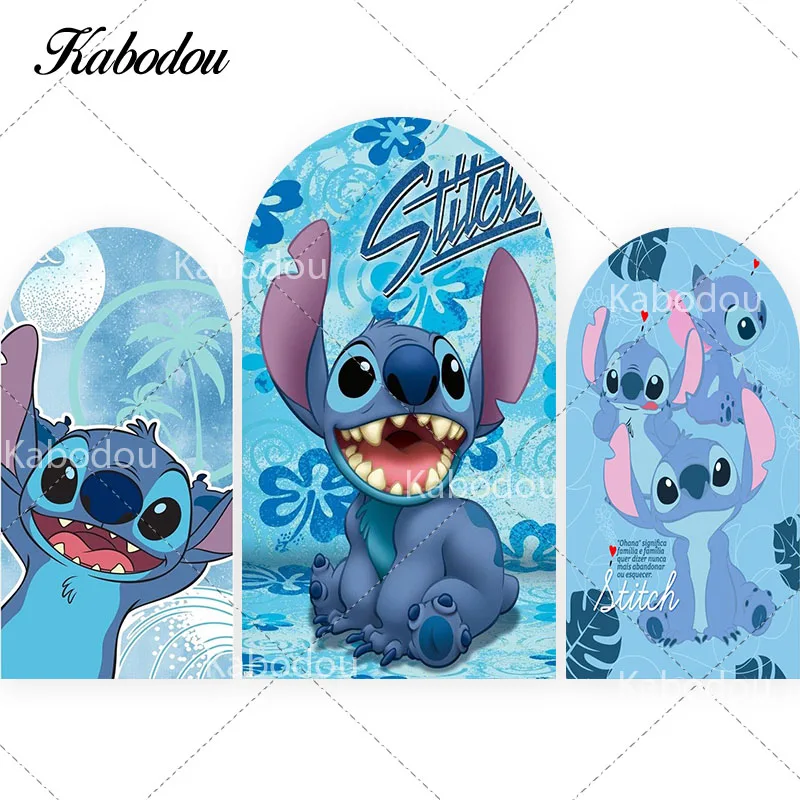 Disney-Stitch-Arched-Wall-Arch-Photo-Backdrop-Cartoon-Kids-Birthday ...