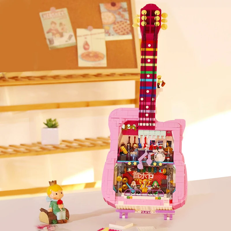 1710PCS-Creative-Guitar-Building-Blocks-With-LED-Lights-Band-practice ...