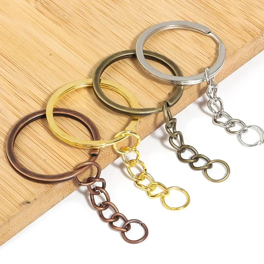 5-20pcs-28mm-Red-Copper-Keychain-Key-Ring-Key-Chain-Round-Split-Keyfob ...