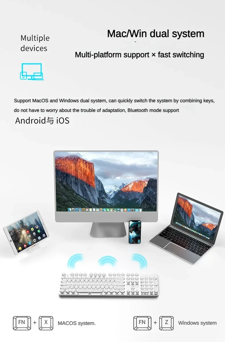 EWEADN TK950 Three-mode RGB Ergonomic Wireless Mechanical Keyboard ...