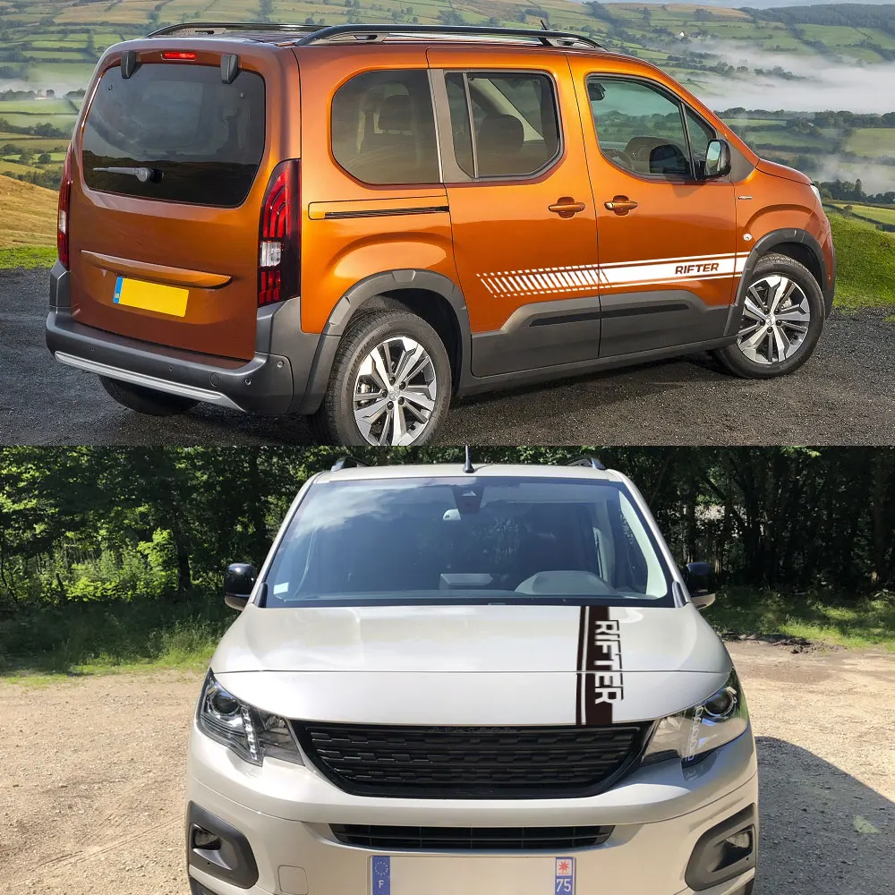 3pcs Car Side Door Hood Cover Engine Stickers For Peugeot Rifter ...