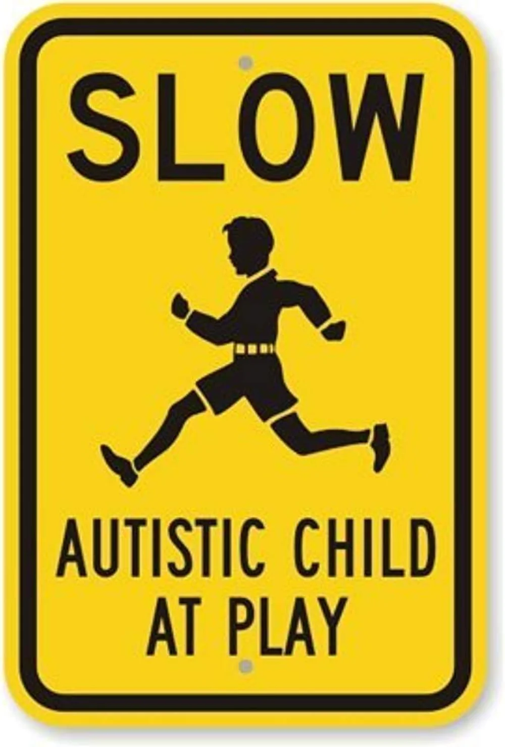 CCPARTON Metal Sign Slow Autistic Child at Play Signs Warning Sign ...