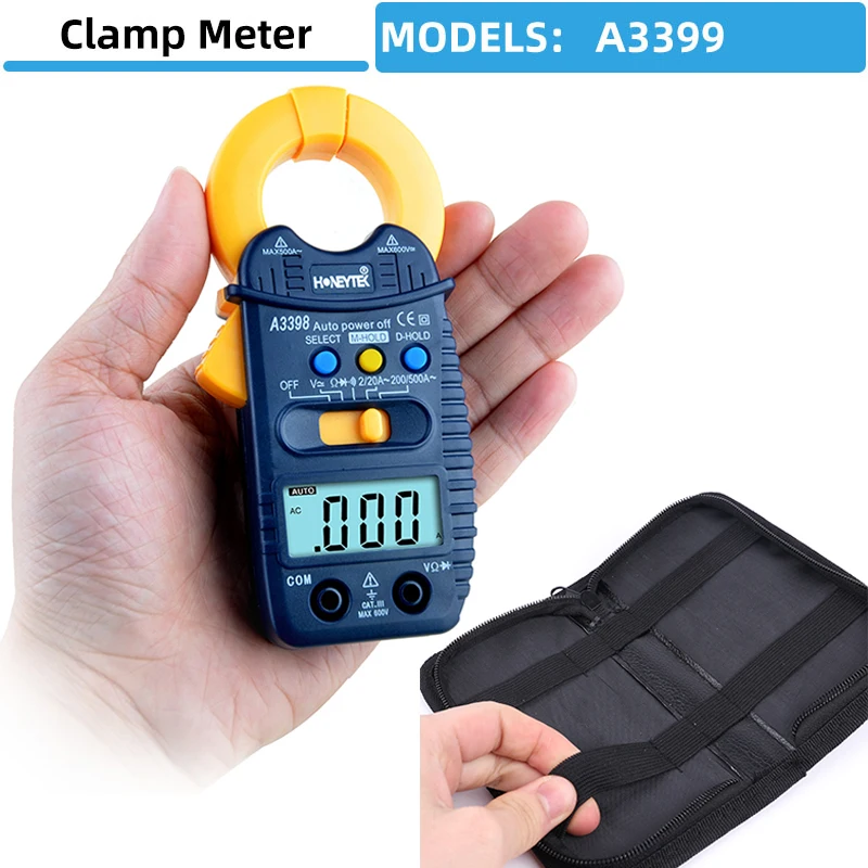 Digital-Clamp-Meter-DC-AC-Voltage-Multimeter-Ammeter-Resistance-Tester ...