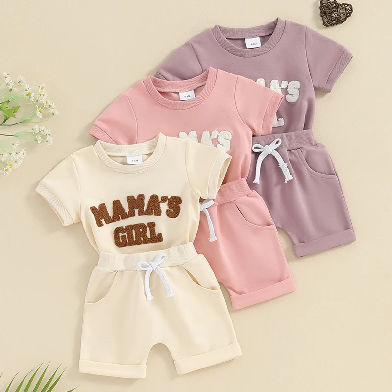 Summer-Baby-Girl-2PC-Clothes-Set-Cotton-Fuzzy-Letter-Embroidery-Short ...