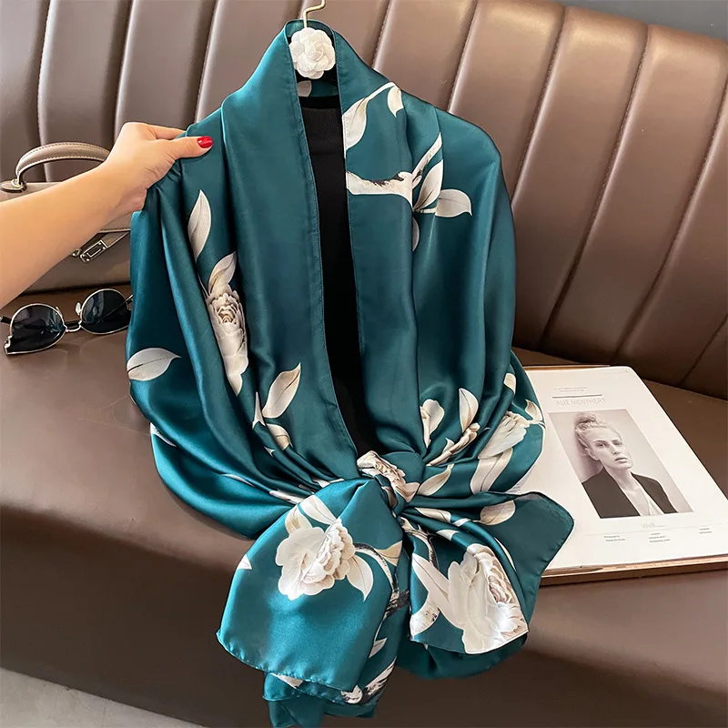 Luxury-Brand-Women-Silk-Scarf-Women-Satin-Print-Hijab-Scarves-Muslim ...