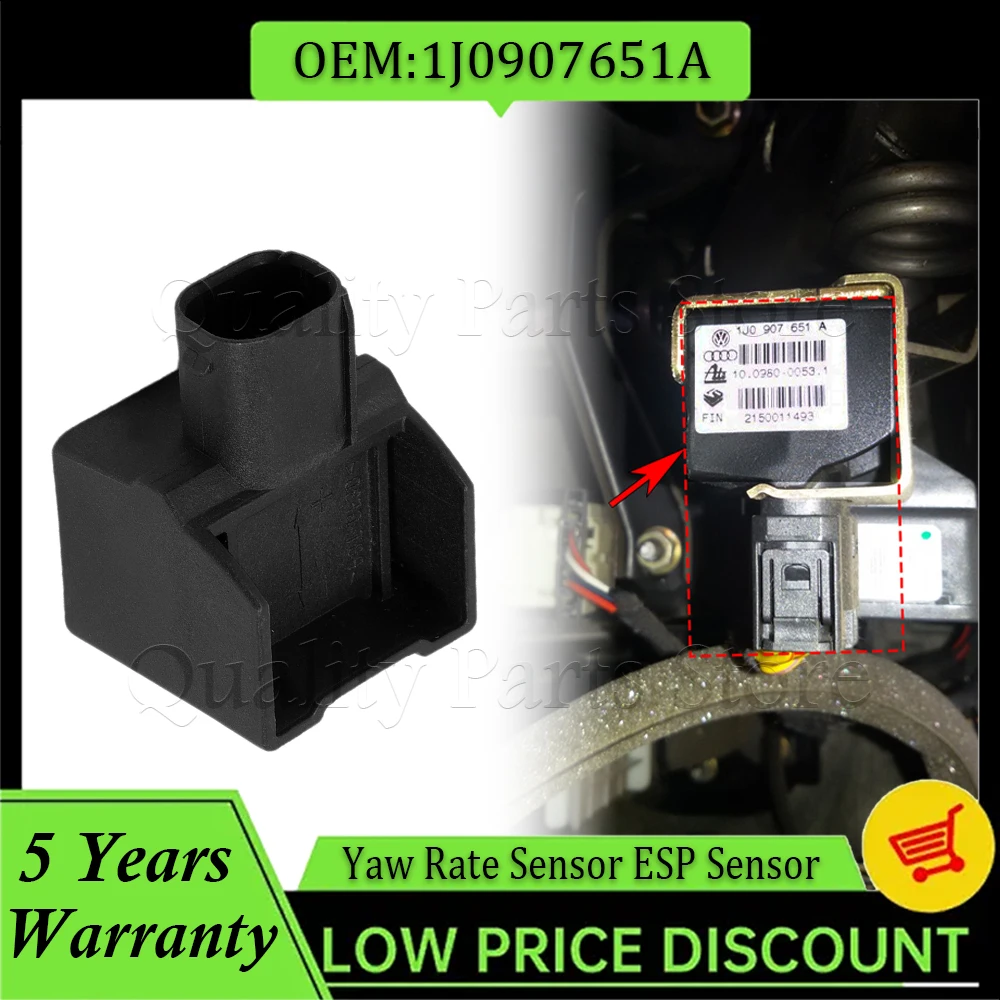 1PC Car Yaw Rate Sensor ESP Sensor 3 Stitches 1J0907651A Fit For VW ...