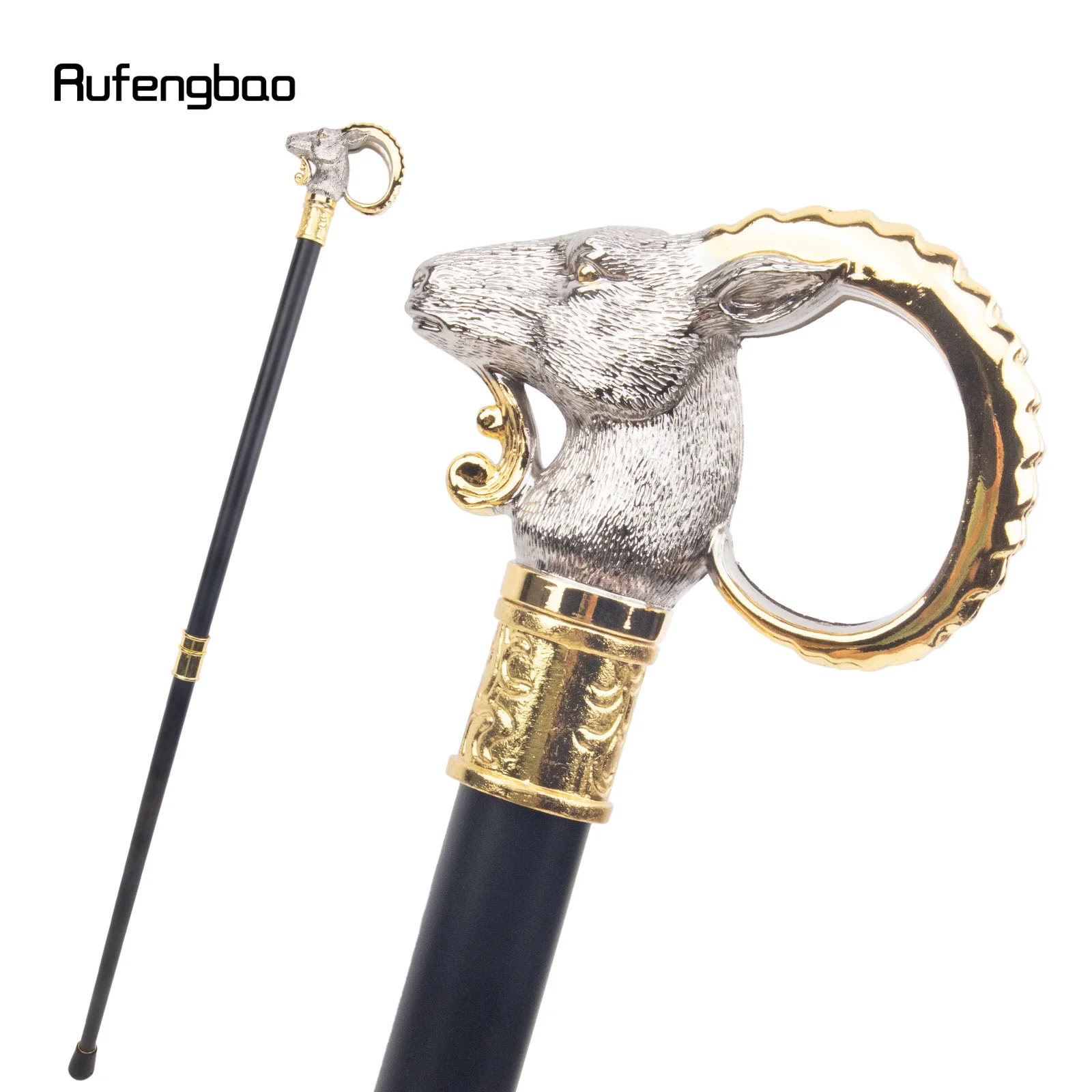 White Golden Goat Sheep Animal Walking Stick Decorative Cospaly Vintage ...
