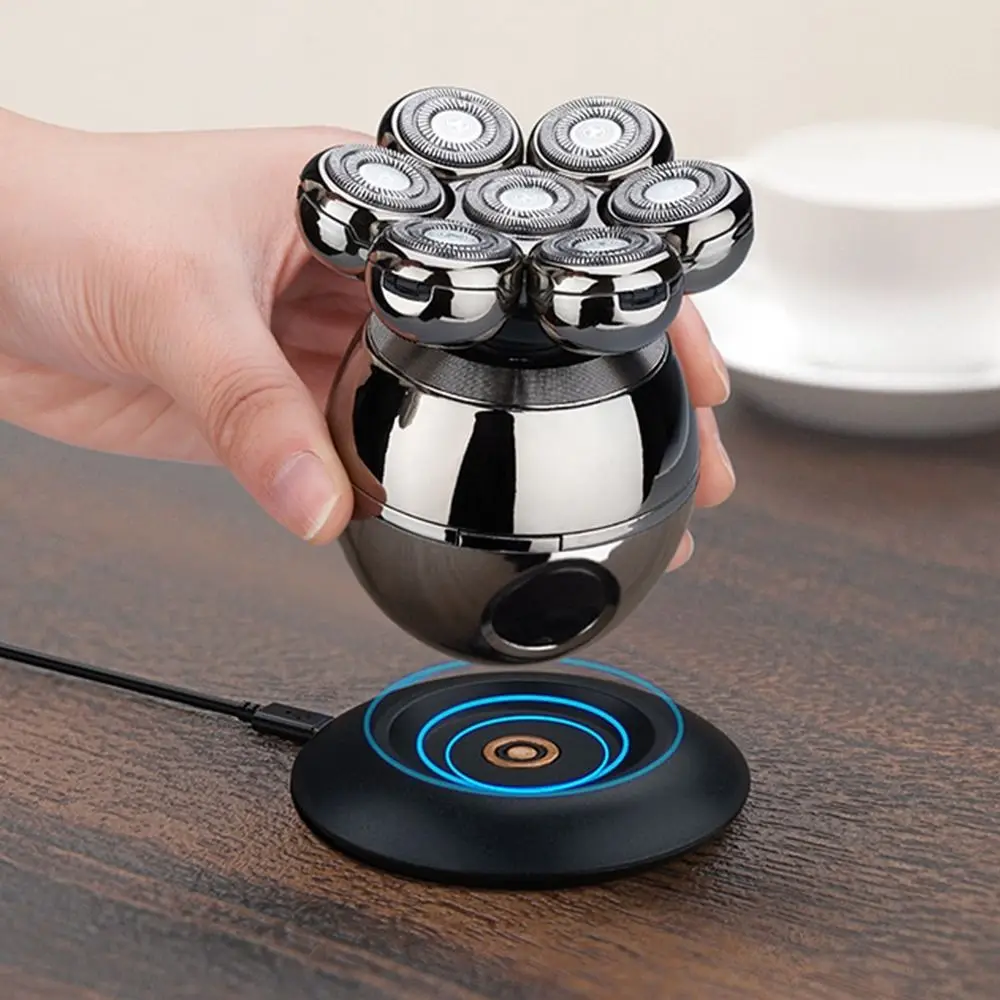 New Men Black 5W 7 Head Razor Trimmer Bald Beard Hair Skull Electric ...