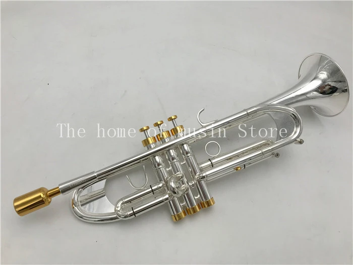 Hot Sell Bach Lt190s-77 Bb Small Trumpet Silver Golden Key Professional ...