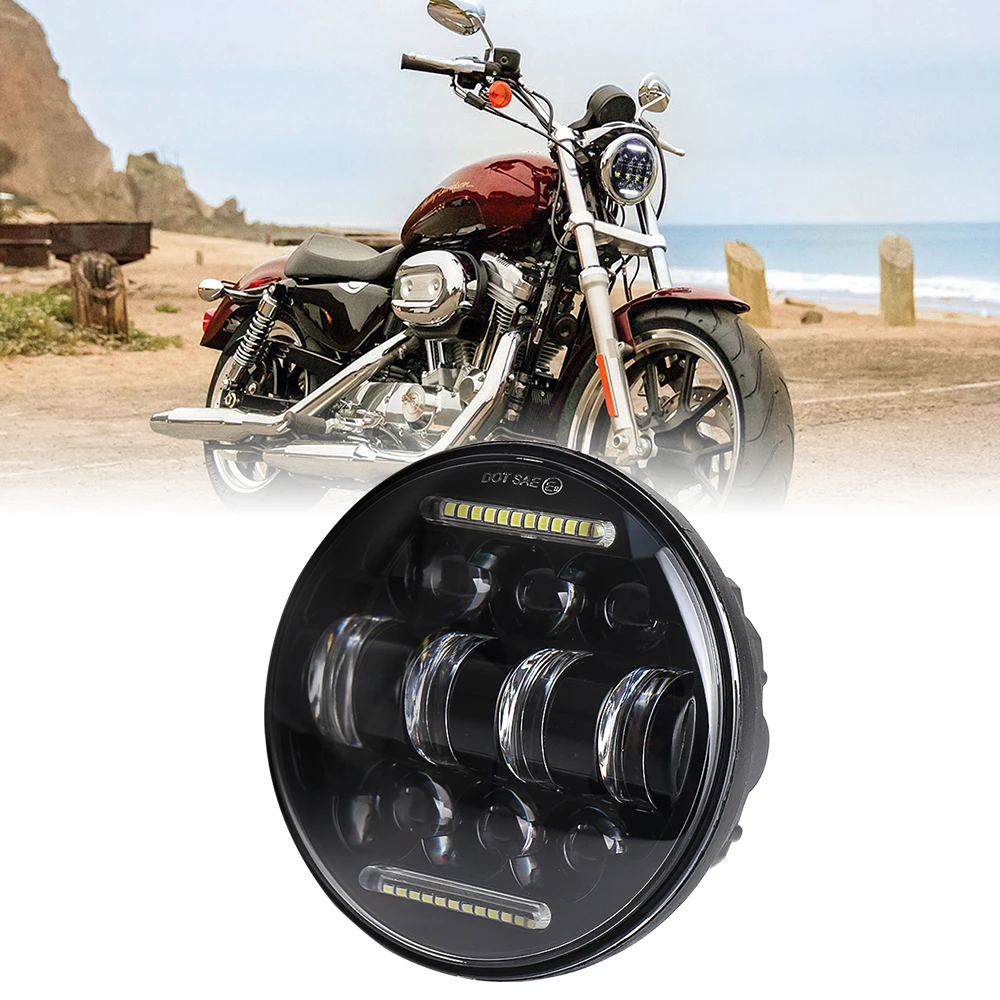 MOVOTOR Motorcycle Lighting System 5.75" Led Headlamp 5 3/4 Inch Round ...