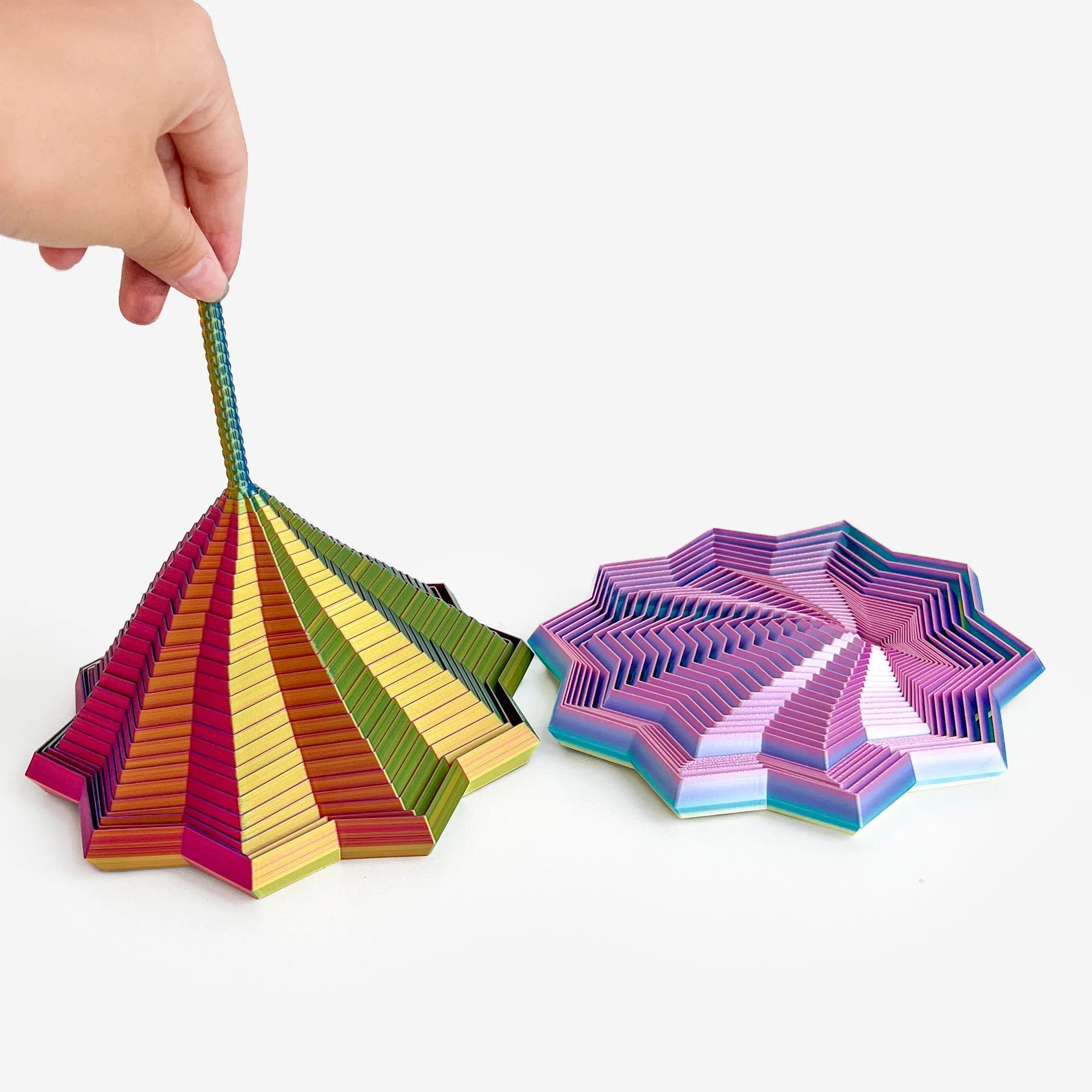 3D Printed Star Ornaments With Handle, Fingertip Rotating Polygon Ornament for Home Office ...