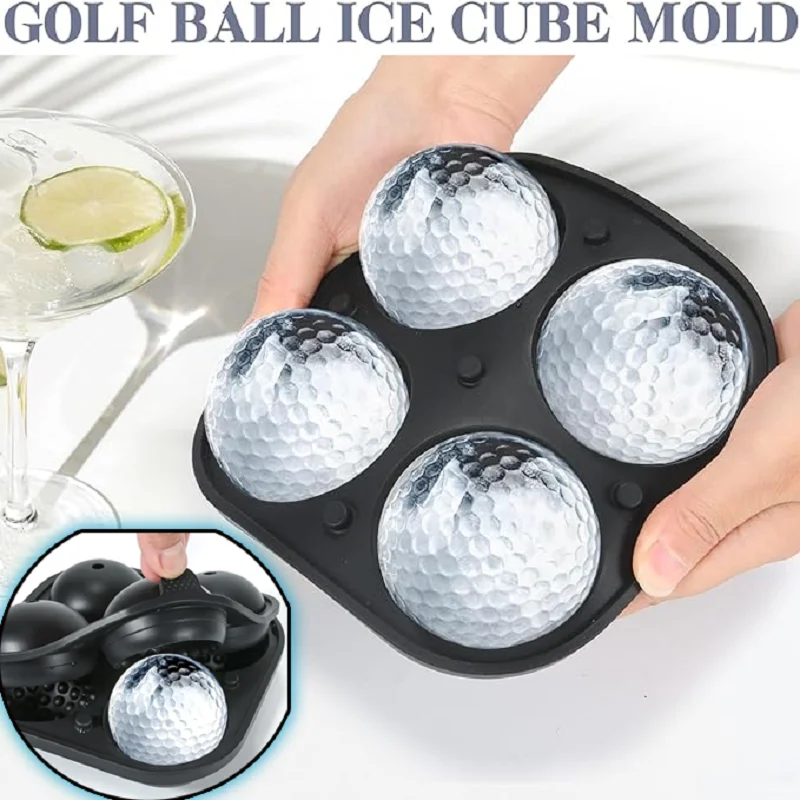 Golf-Silicone-Ice-Ball-Round-Mold-Whiskey-Special-4-Golf-Ice-Grid-Mold ...