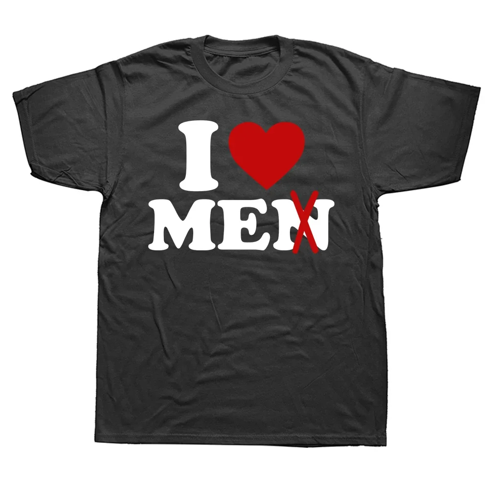 I Love Me Not Men Funny Red Love Heart Men Top Harajuku Tee Summer ...