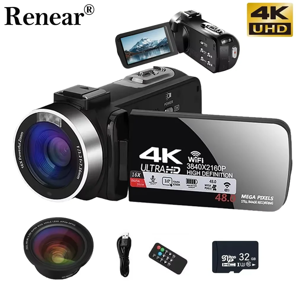 Digital Cameras 4k Professional Camcorder 48MP Camera WiFi Youtube ...