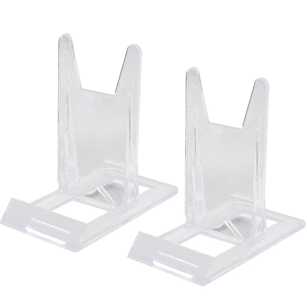 2pcs Clear Acrylic Display Easels Adjustable Plastic Plate Holder Stand ...
