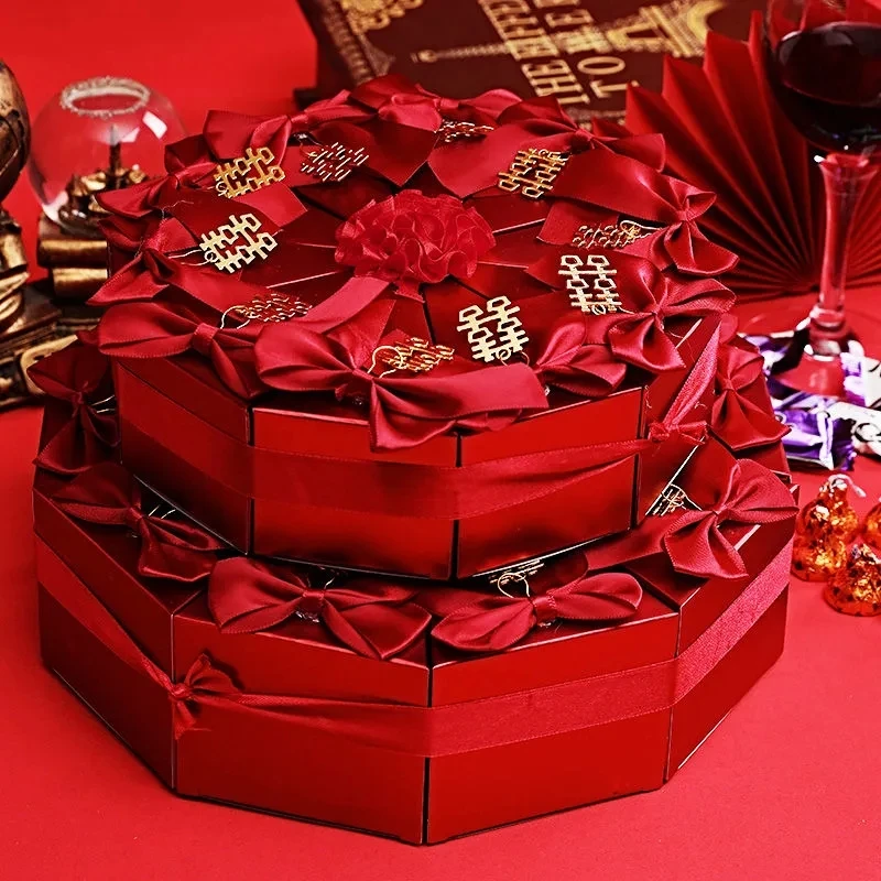 10 Pcs/plate Triangle Candy Chocolate Packag Box Wedding Sugar Case ...