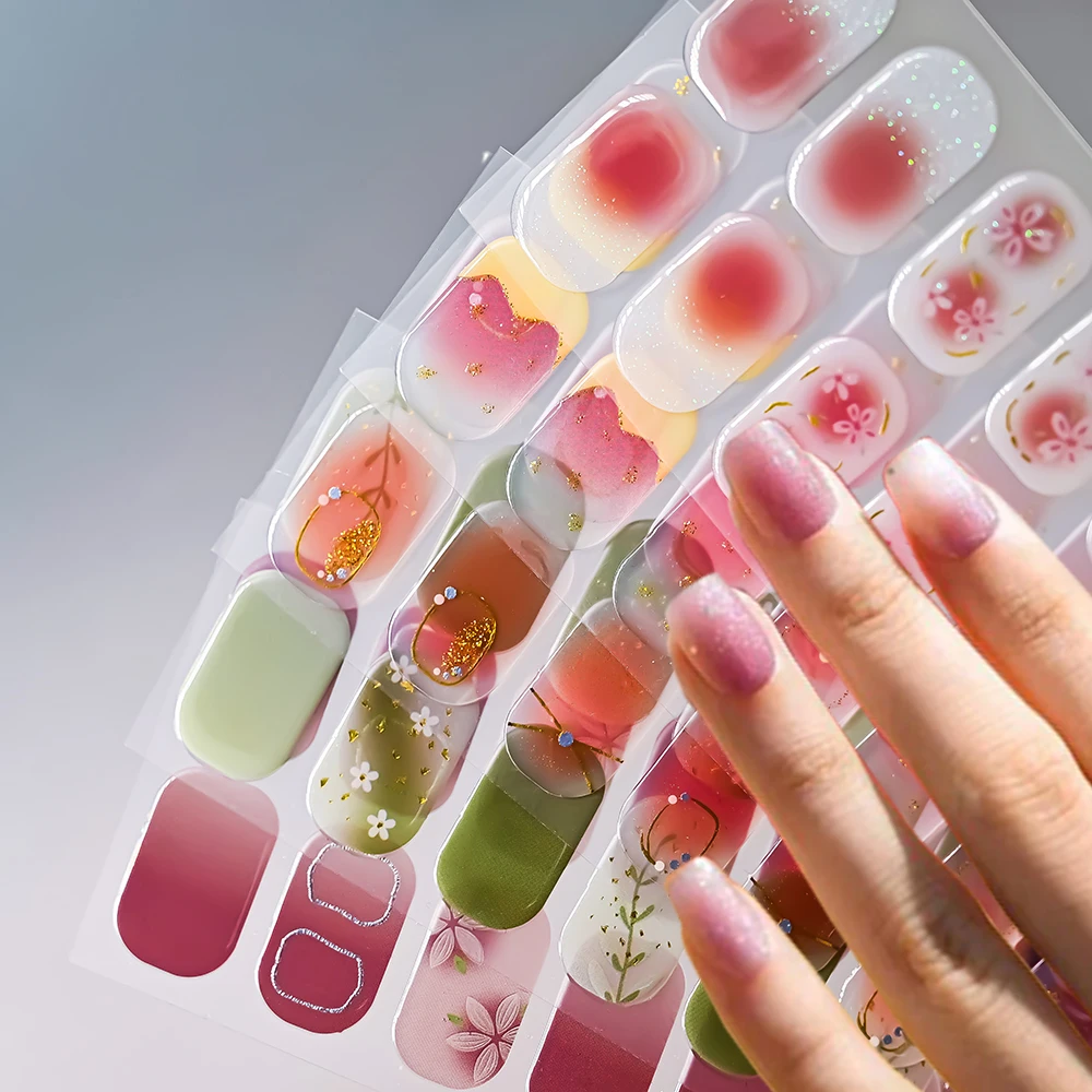 1pcs-Blush-Flowers-Semi-Cured-UV-Gel-Nail-Stickers-UV-lamp-Cured ...