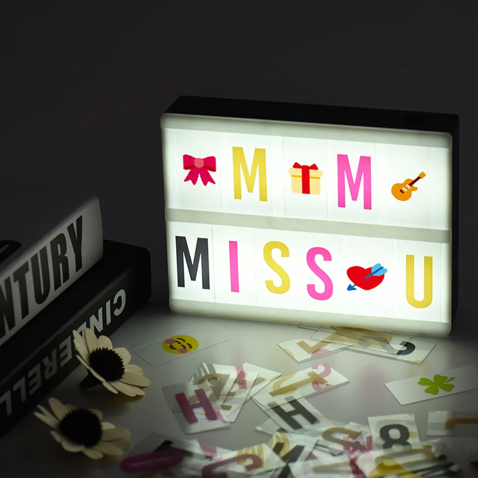 Cinema Light Box Cards,A5 Lightbox Letters & Symbols,Color Light Up Box