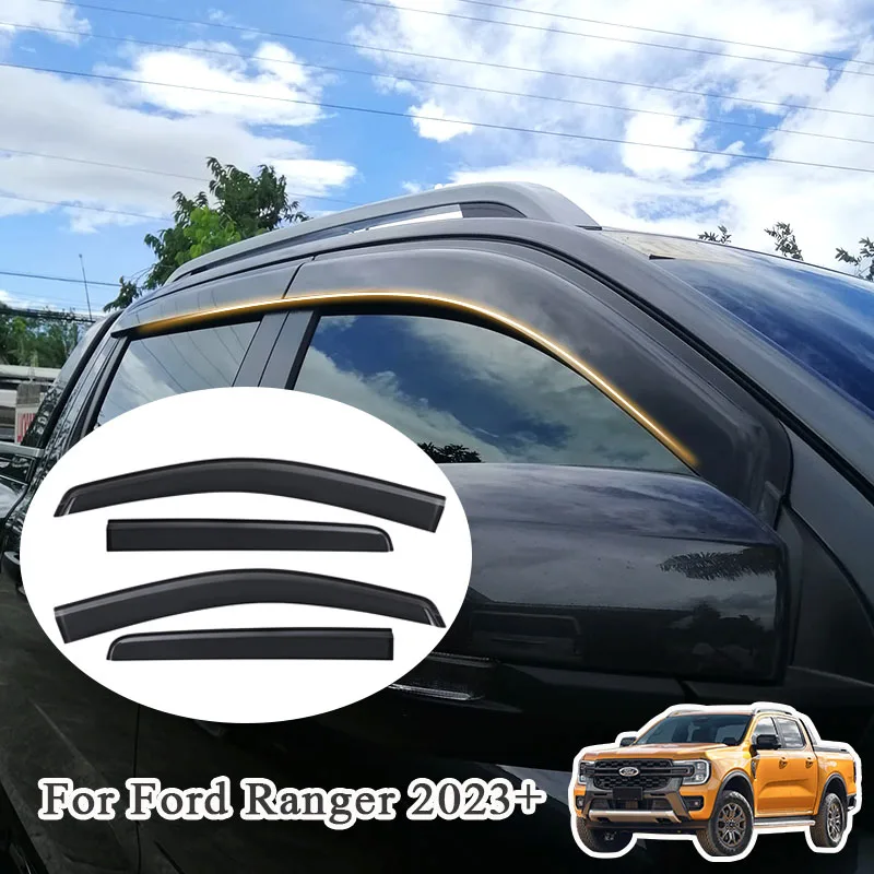 Window Visor for Ford Ranger 2023+ New Version Wildtrak Sport XLT XLS ...