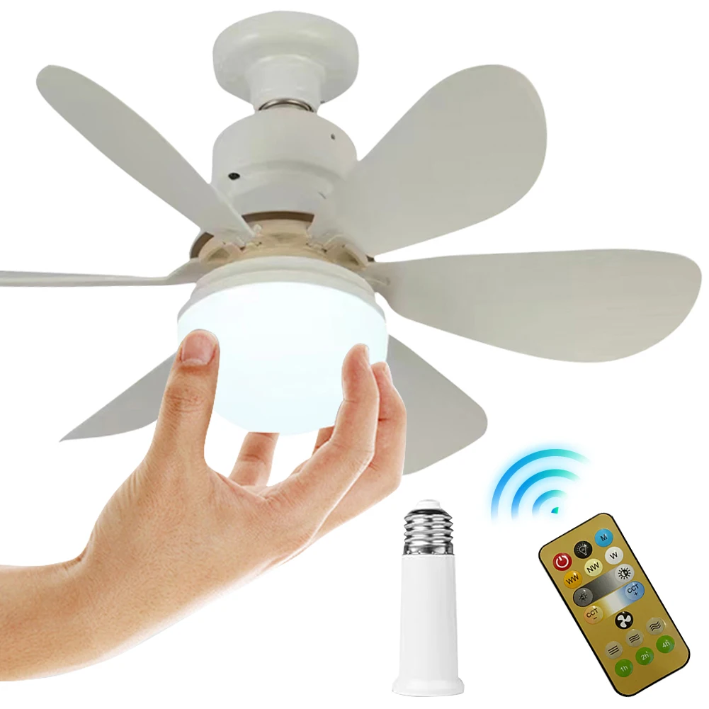 Ceiling-Fan-LED-Lamp-E27-Base-42cm-E27-Socket-Fan-LED-Light-Remote ...