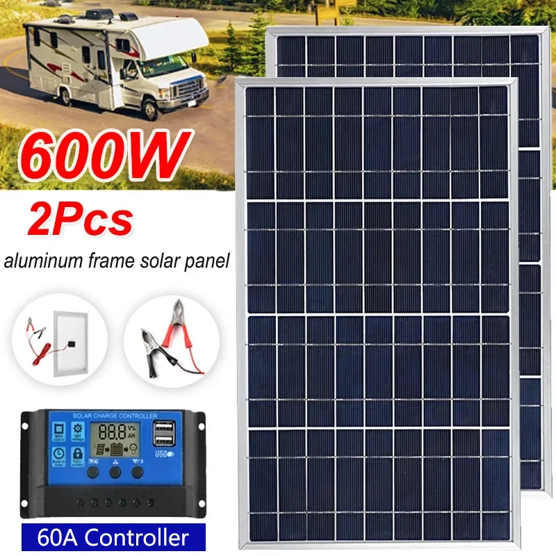 600-W-300-W-Solarpanel-Set-12-V-polykristalline-USB-Stromversorgung ...