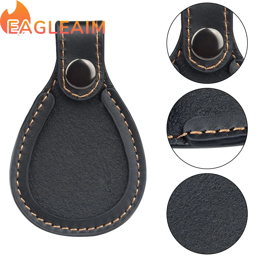 Black-Leather-Gun-Toe-Pad-Gun-Toe-Rest-With-Button-For-Outdoor-Hunting ...