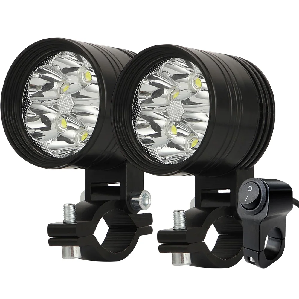 Auxiliary-Led-Motorcycle-Spotlights-Headlights-Driving-Lamp-12V-24V-36V ...