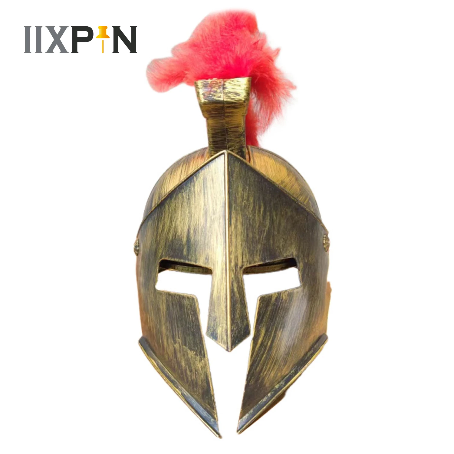 Spartan Helmet Front View With Feathers